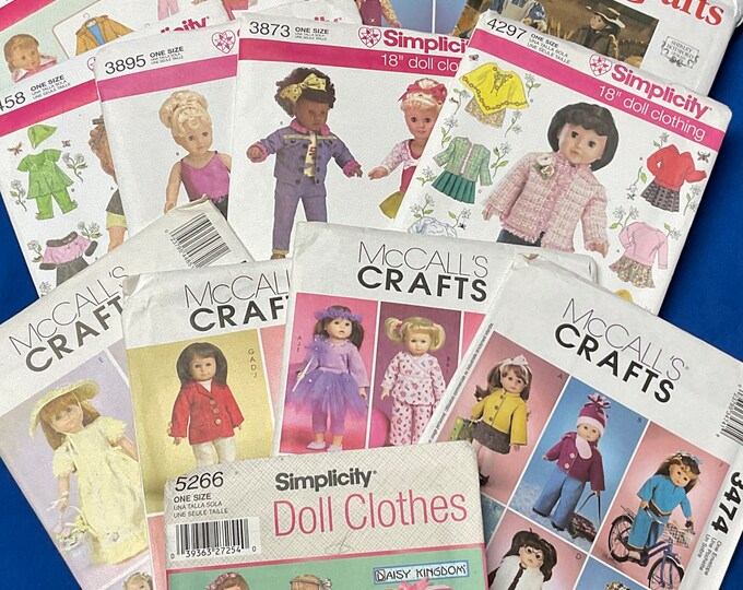 Mccalls or Simplicity 18” Doll Clothes Sewing Patterns, Daisy Kingdom ...