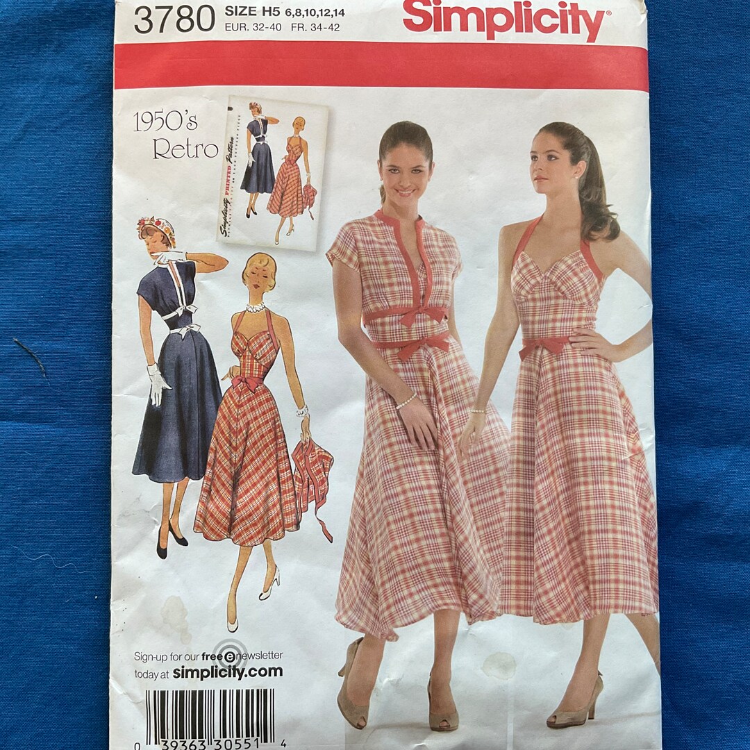 Simplicity 3780 Sewing Pattern, 1950’s Retro Halter Dress Shrug Jacket ...