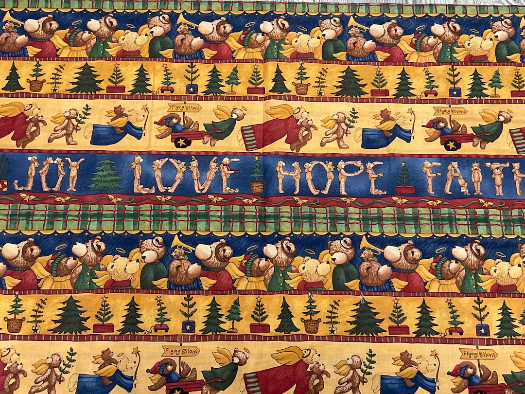 SSI “joyful Angels”, Teresa Kogut Christmas Teddy Bear Angel Fabric, 1 ...