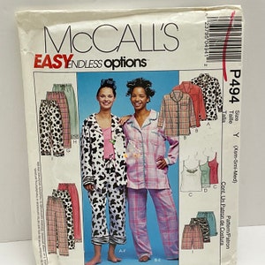 Women’s Pajama Sleepwear, Robe, Patterns, Mccalls P494, 3856 ...