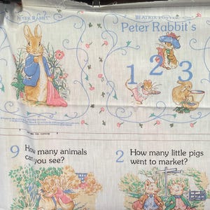 Beatrix Potter Peter Rabbit Fabric Panel Cut & Sew Abc's Soft Book to ...