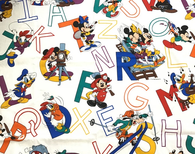 Disney Mickey Mouse and Friends Alphabet Fabric, by the Yard, C4 - Etsy