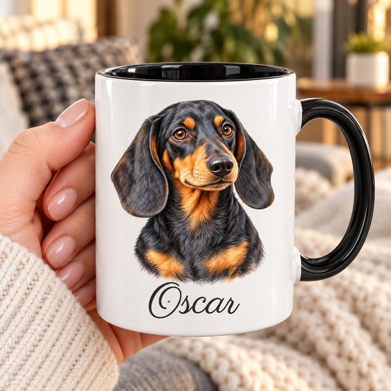 Custom Pet Mug From Photo, Watercolor Dog or Cat Portrait Coffee Cup ...