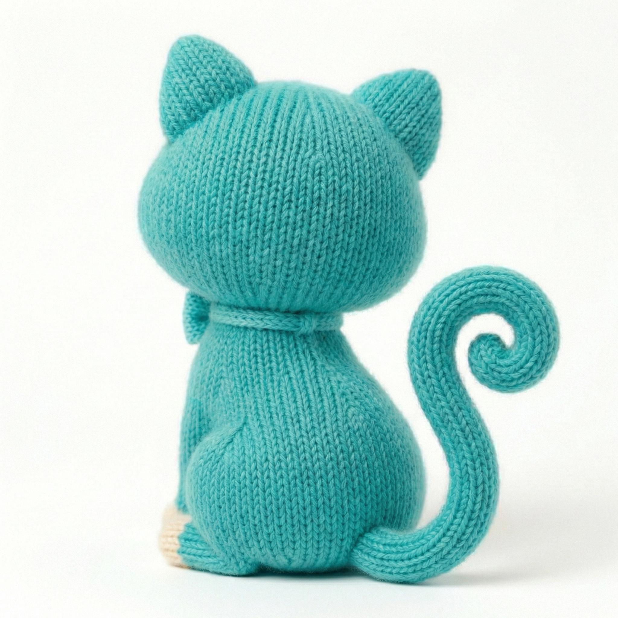 Knitting Pattern Cat, Knitted Toy Animal PDF, Stuffed Softie, Flat & in ...