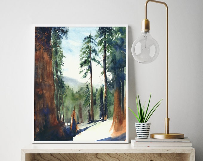 Trees Print, Sequoia Tree Print, Trees Art, Sequoia National Park ...