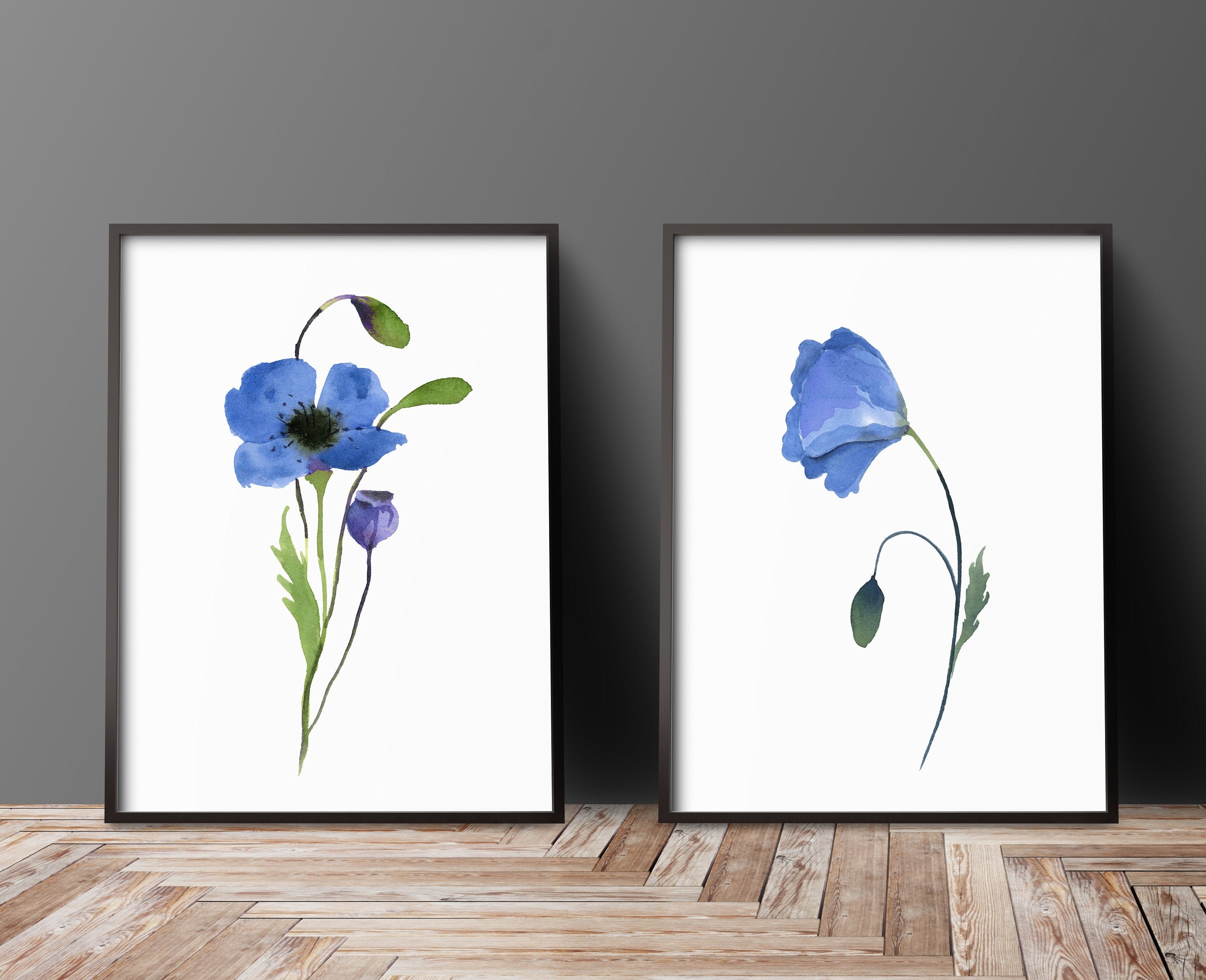 Blue Poppy Flower Painting