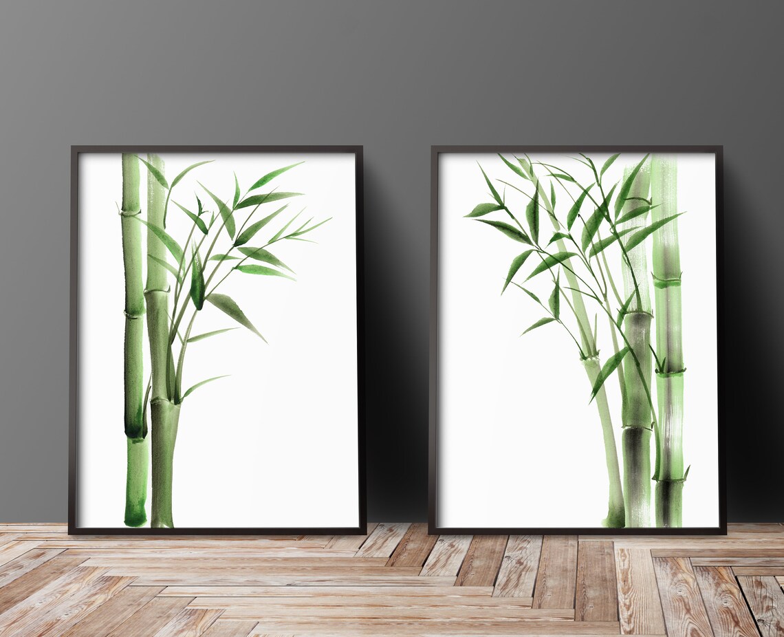 Bamboo Wall Art Print Set of 2 Zen Decor Zen Wall Art | Etsy
