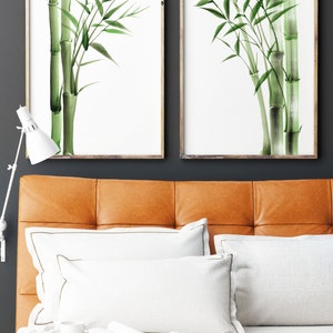 Bamboo Wall Art Print Set of 2, Zen Decor, Zen Wall Art, Botanical ...