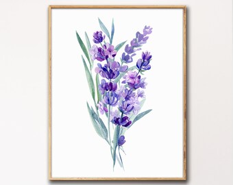 Purple Lavender Art | Etsy