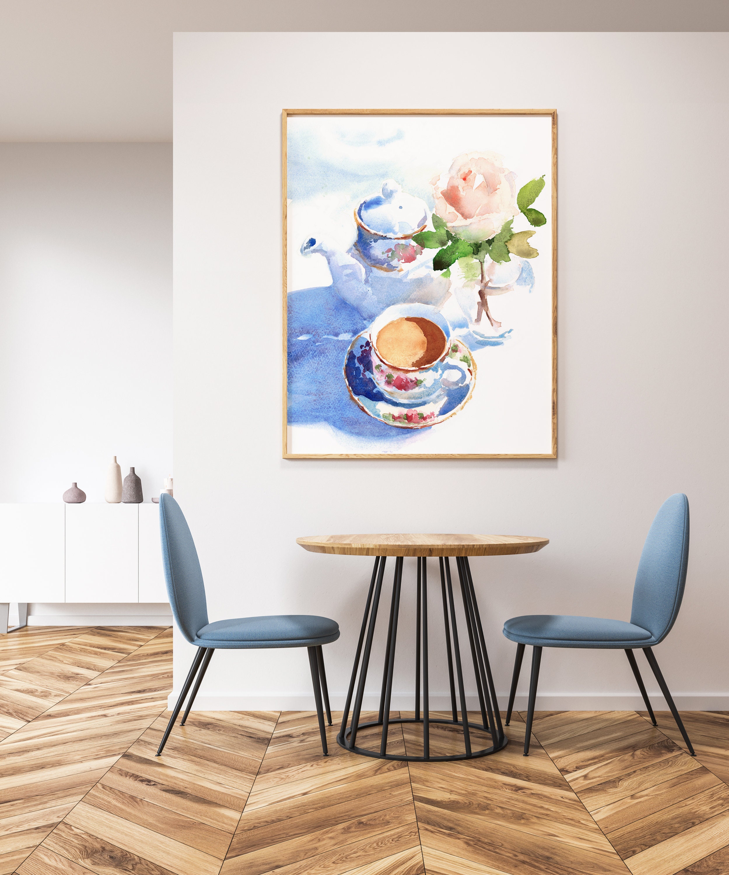 Kitchen Wall Art Kitchen Print Coffee and Cream Watercolor | Etsy