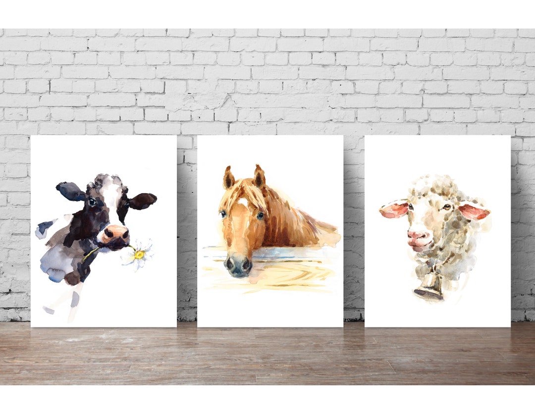 Farm Animals Nursery Wall Art Farm Animals Print Sheep Horse - Etsy