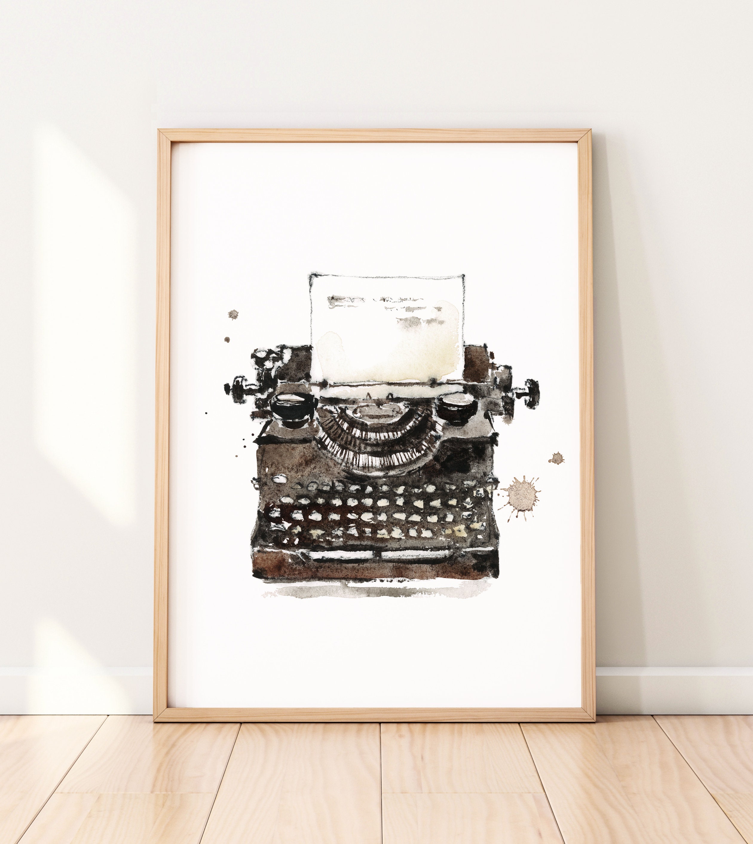 Vintage Typewriter Print Watercolor Typewriter Painting - Etsy