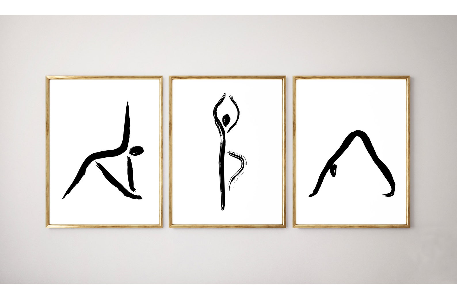 Yoga Poses Art Set Yoga Studio Decor Yoga Art Print Set of | Etsy