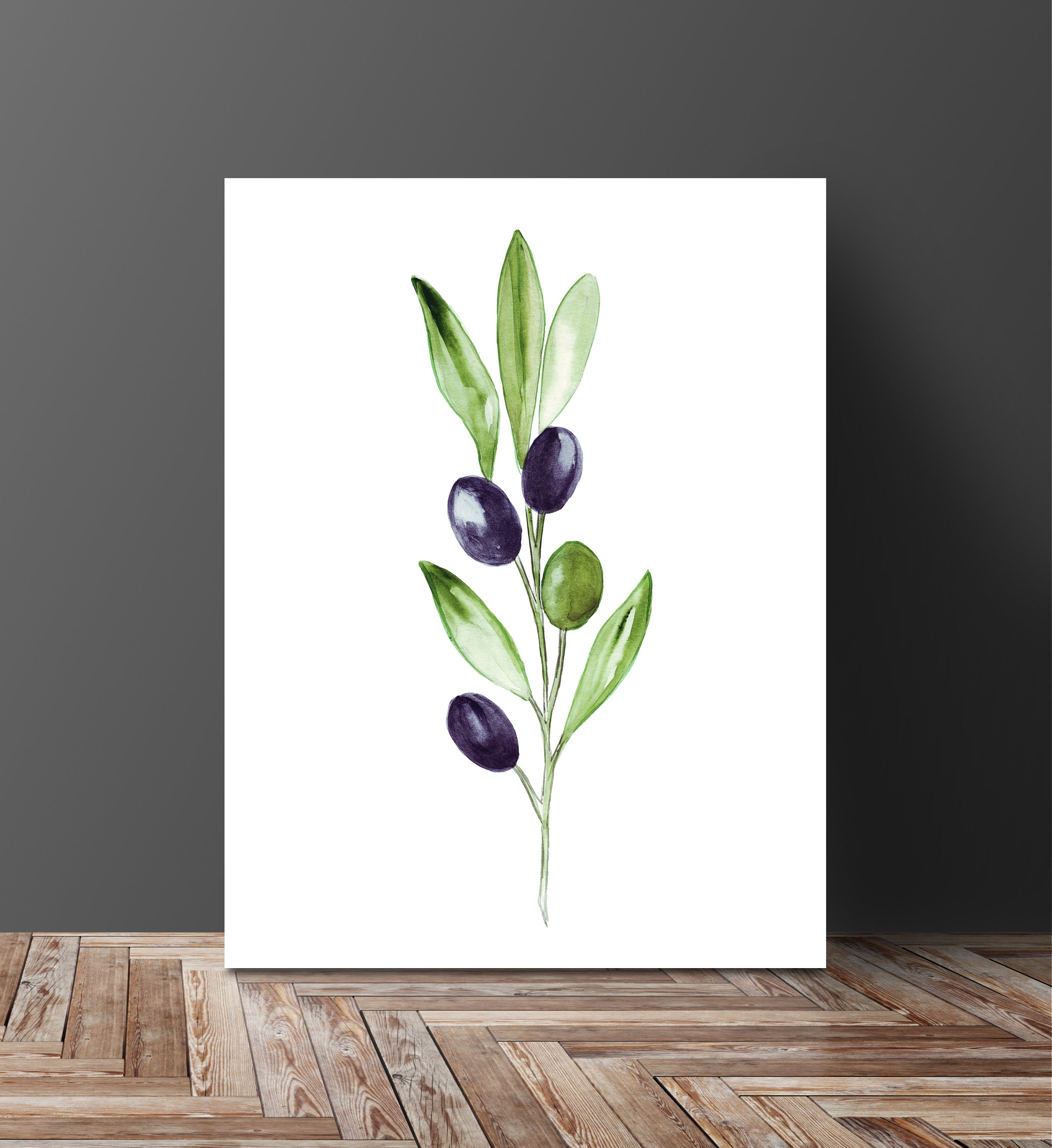 Olive Branch Print Set of 2 Kitchen Decor Botanical Print | Etsy