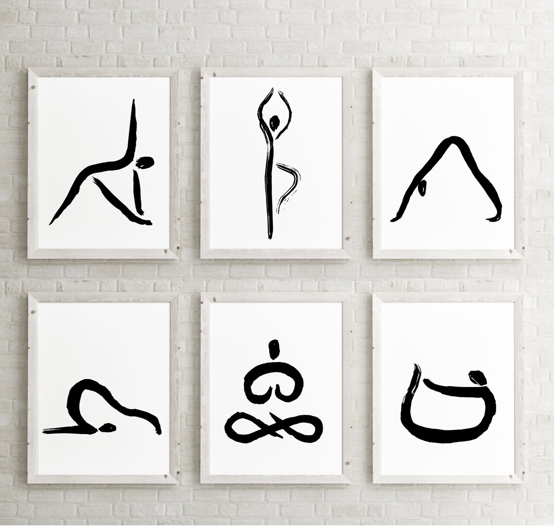 Yoga Poses Art Set of 6 Yoga Studio Decor Yoga Art Print Set - Etsy