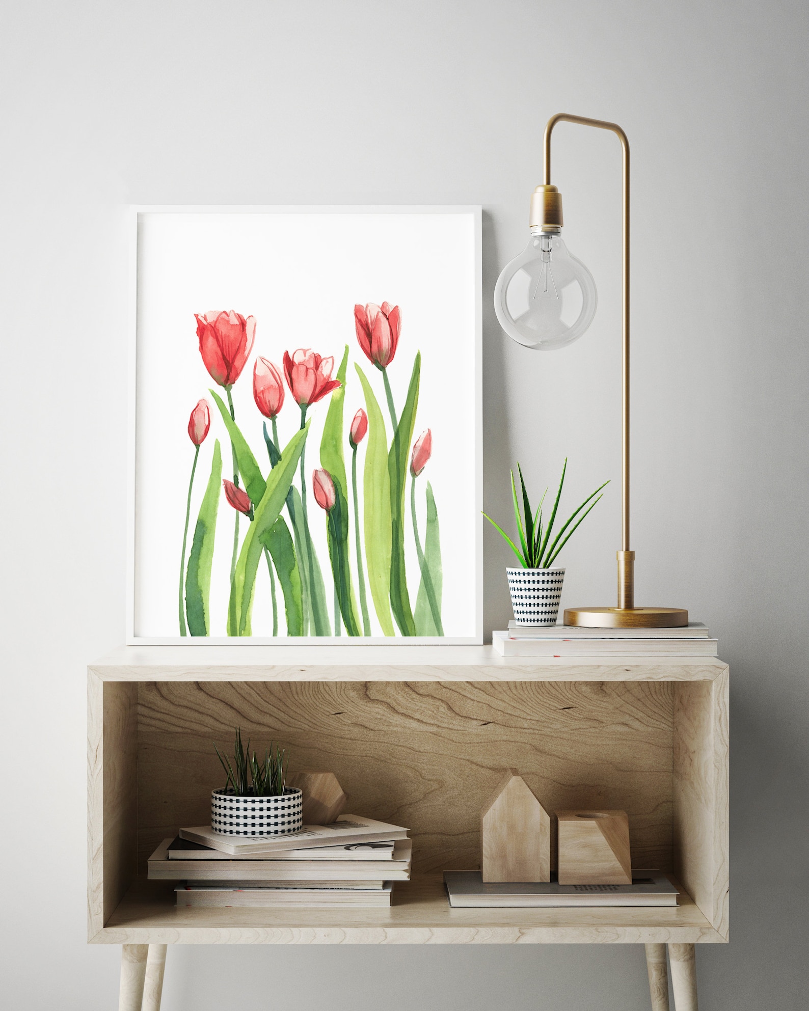 Red Tulips Painting Tulips Flower Print Floral Wall Art - Etsy