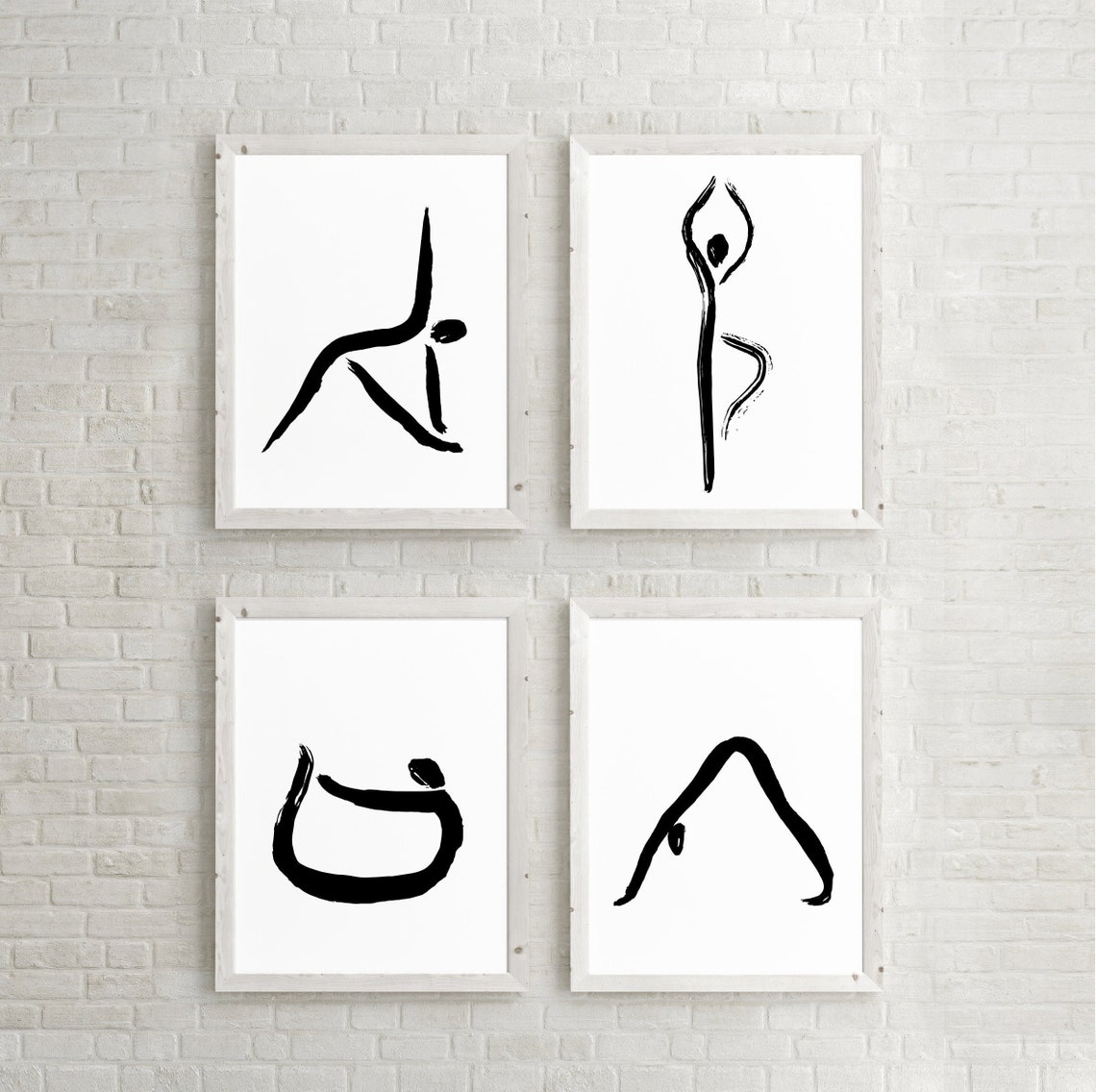 Yoga Poses Art Set of 4 Yoga Studio Decor Yoga Art Print Set - Etsy