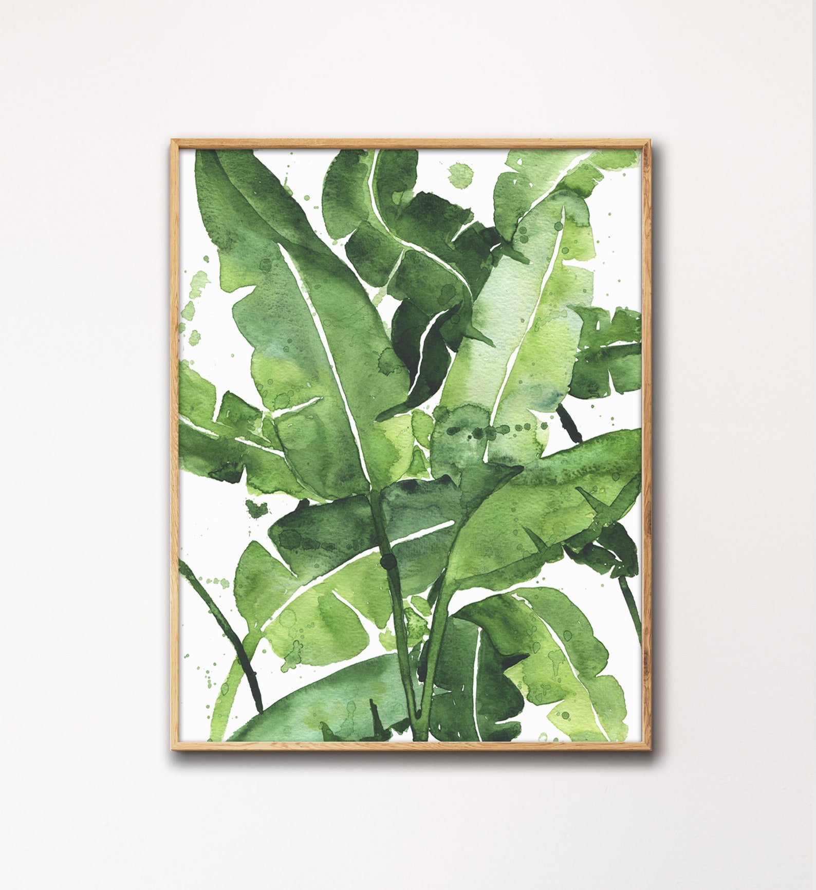 Tropical Banana Leaves Illustration Abstract Palm Leaves - Etsy