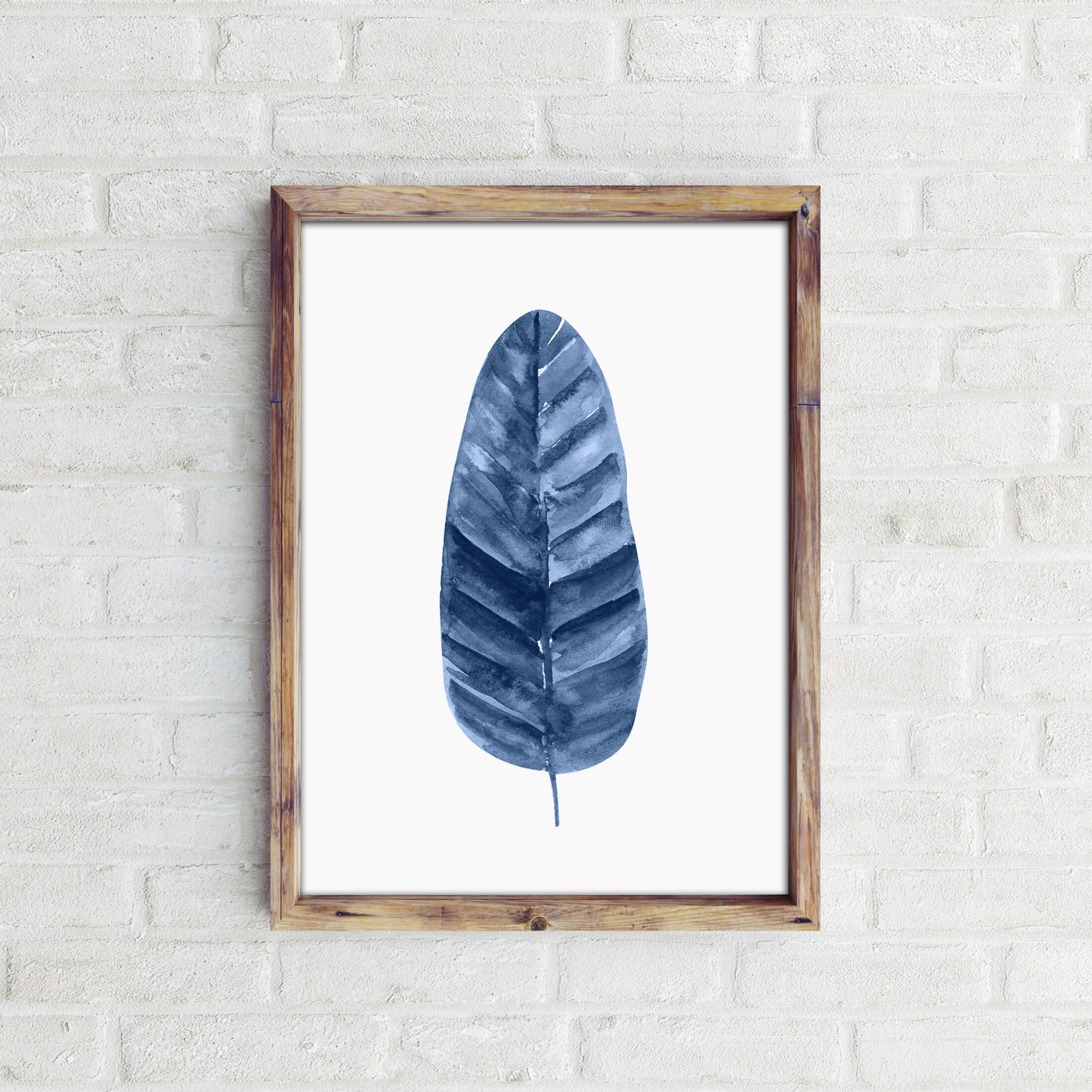 Blue Wall Art Leaf Print Set of 3 Blue Botanical Print | Etsy