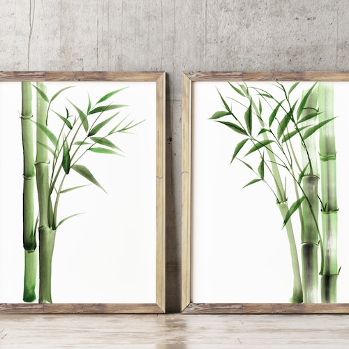 Bamboo Wall Art Print Set of 2 Zen Decor Zen Wall Art - Etsy