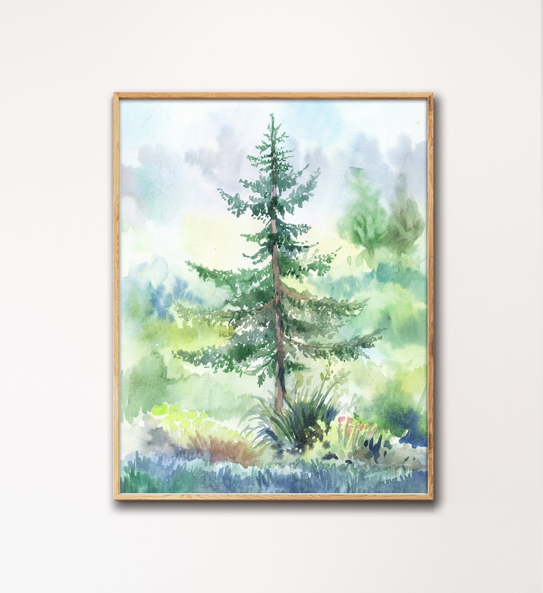 Watercolor Trees Print, Trees Painting, Tree Wall Art, Nature Art ...