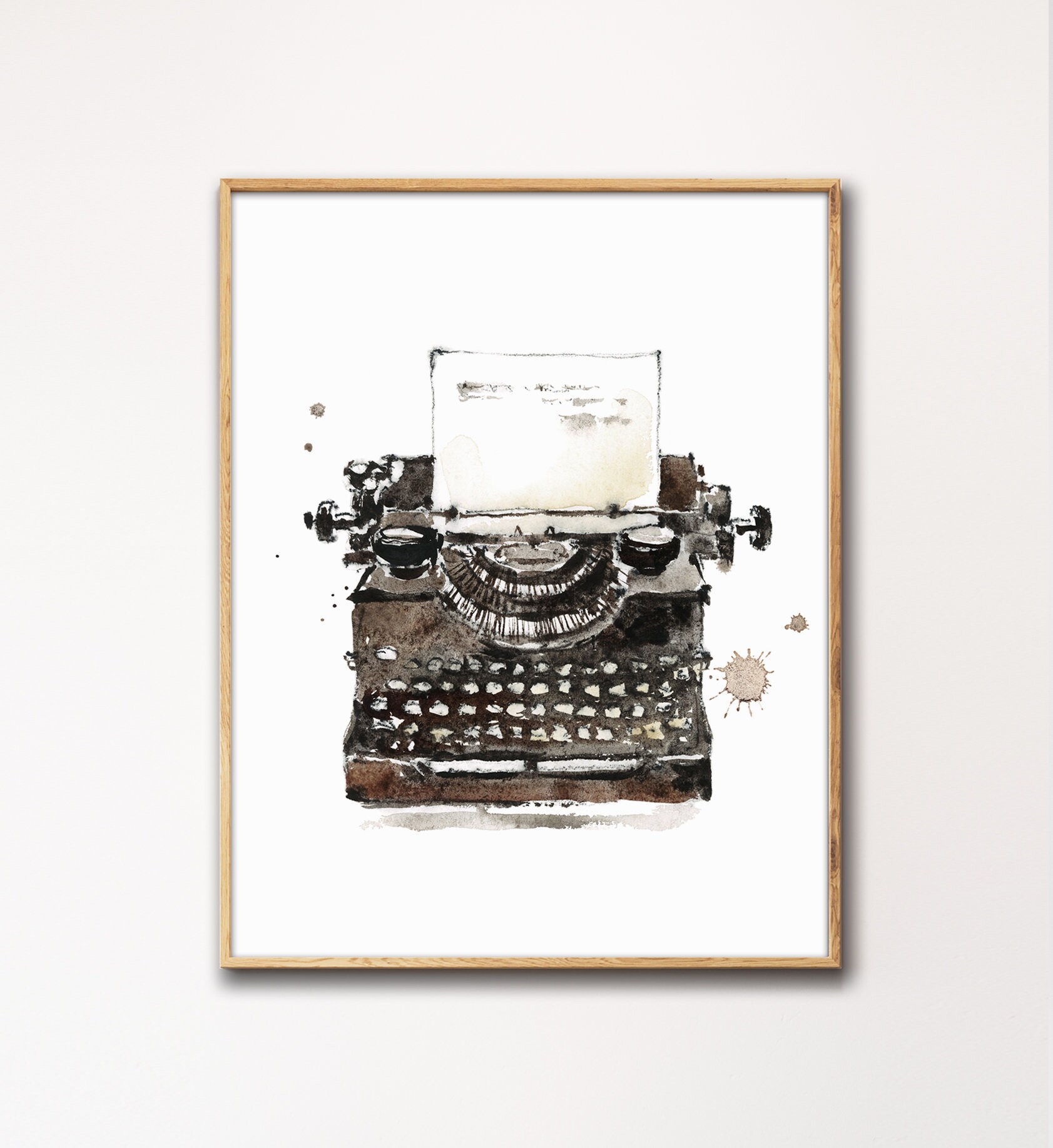 Vintage Typewriter Painting
