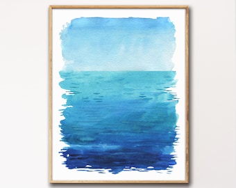 Abstract Ocean Print - Etsy
