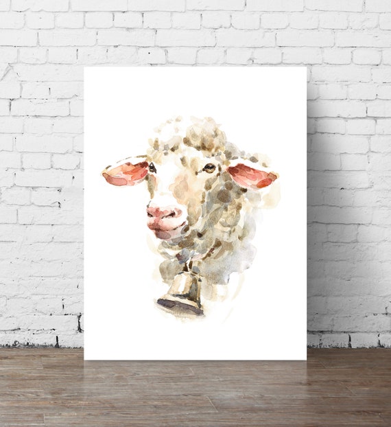 Watercolor Sheep Farm Animals Nursery Wall Art Watercolor - Etsy