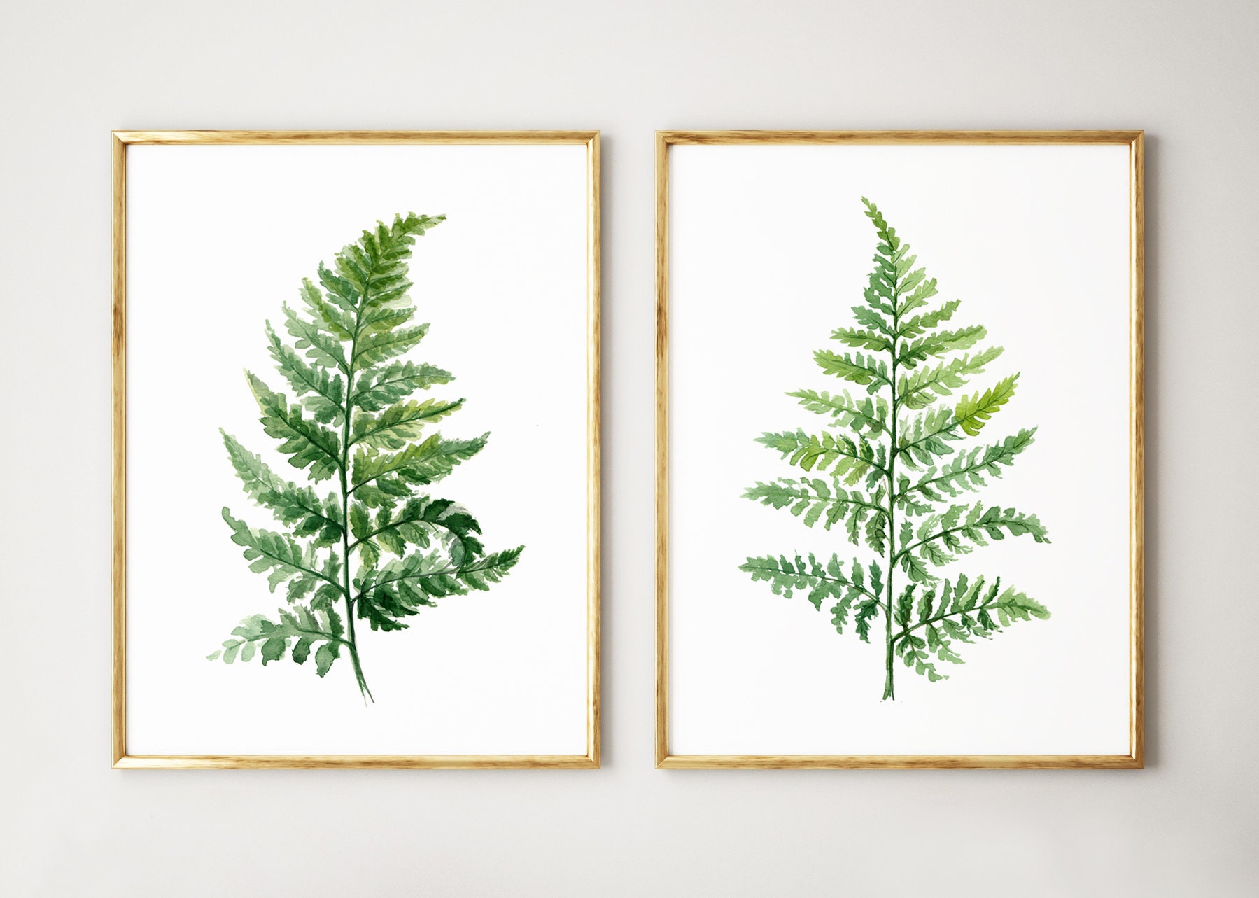 Watercolor Fern Print Set Botanical Print Set of 2 Leaf - Etsy UK