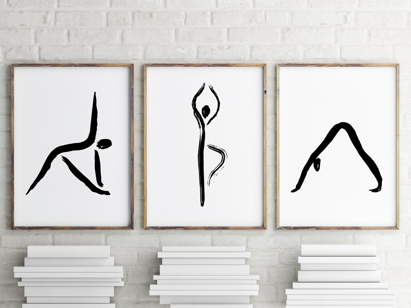 Yoga Poses Art Set Yoga Studio Decor Yoga Art Print Set of | Etsy