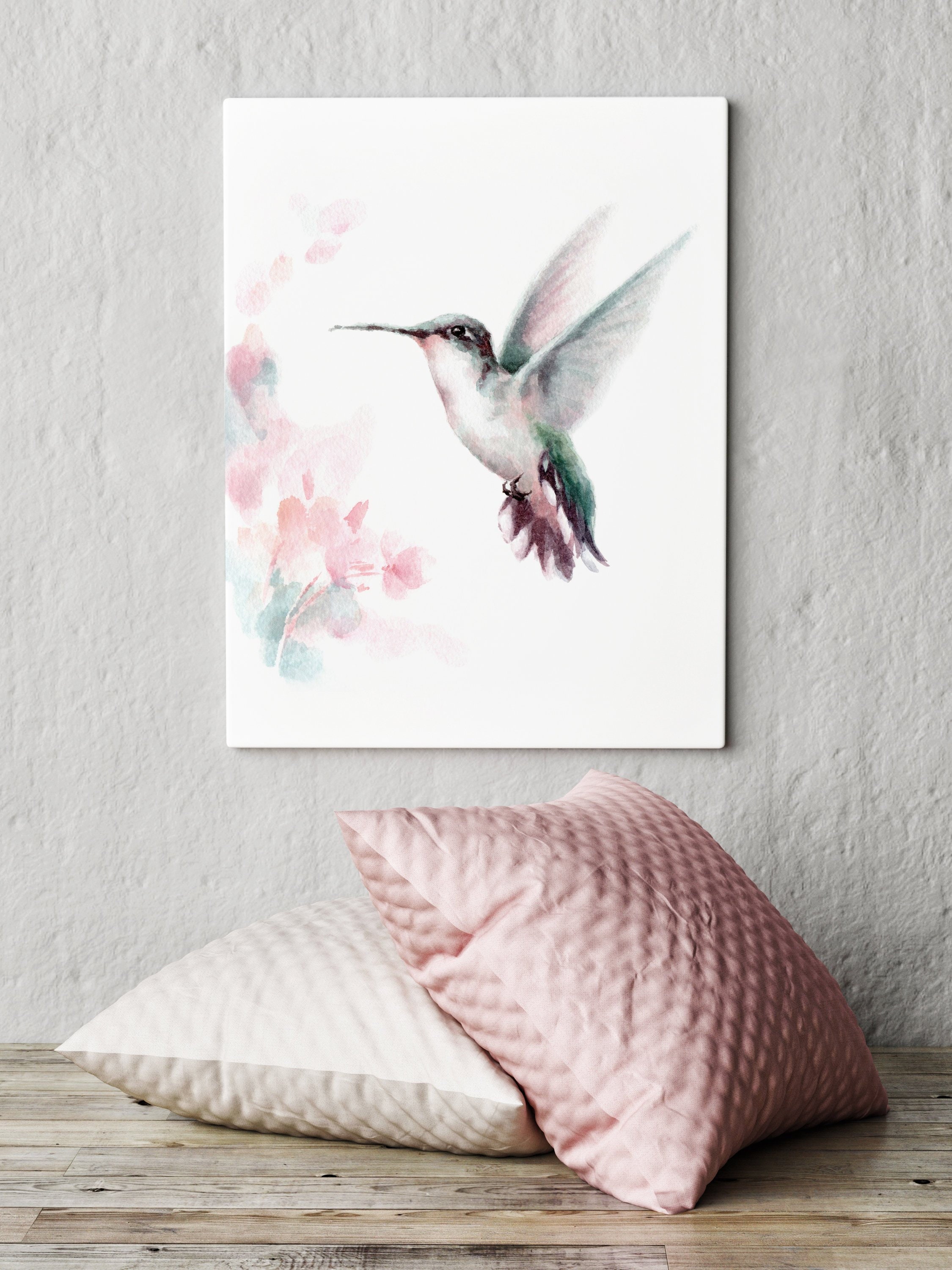 Hummingbird Painting Abstract Hummingbird Print Bird Art | Etsy