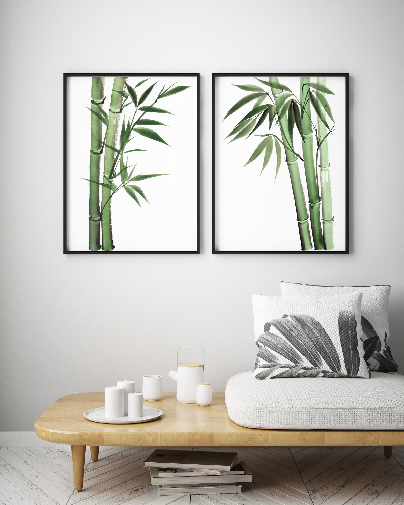 Bamboo Art Print Set of 2 Zen Decor Zen Wall Art Botanical | Etsy