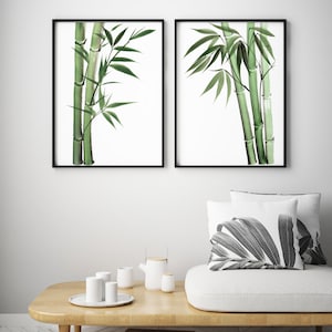 Bamboo Art Print Set of 2, Zen Decor, Zen Wall Art, Botanical Print ...