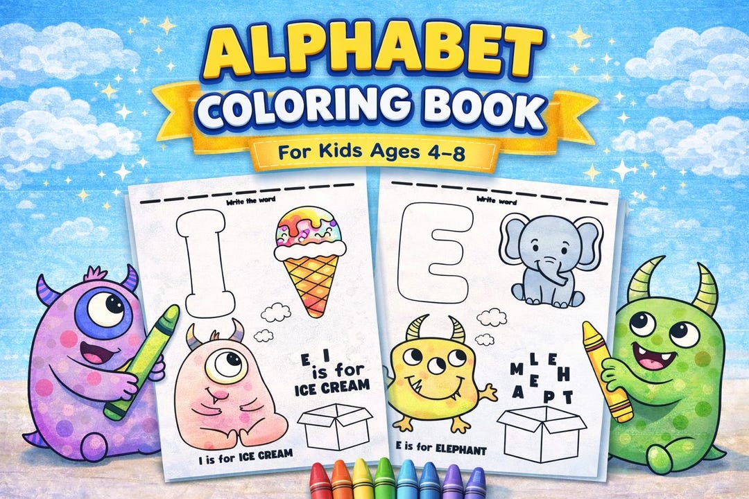 Alphabet Learning Activity Workbook for Kids | ABC Coloring Pages ...