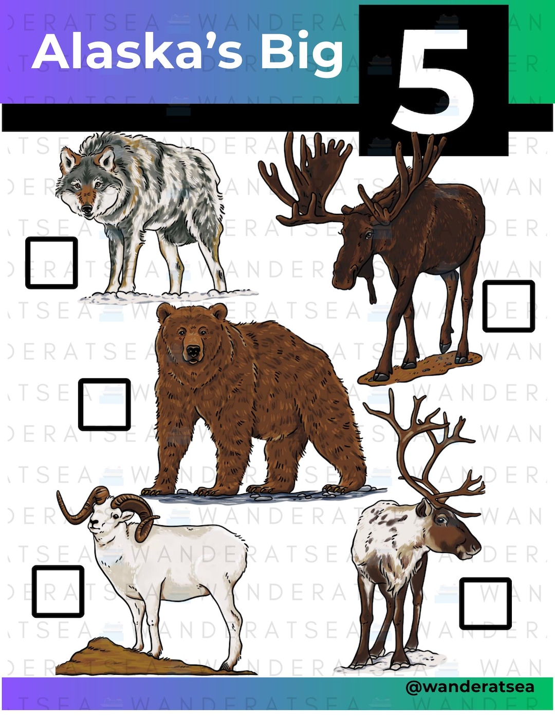 Alaska Big 5 Printable Checklist - Etsy
