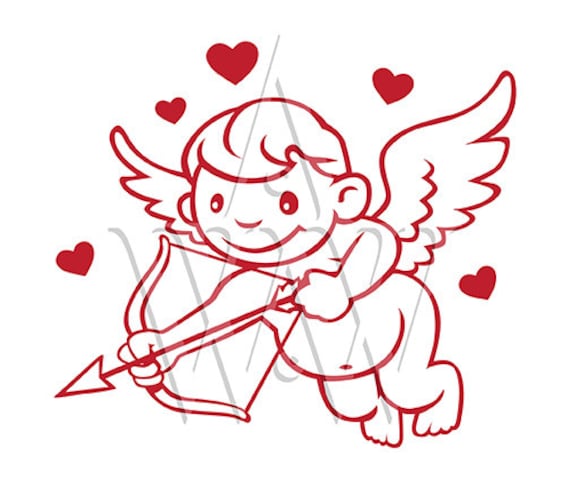 Cupid Svg Valentine Dxf Love Png Hearts Eps Cutting File Clip | Etsy