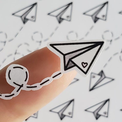 Planner Sticker Paper Airplane | Etsy
