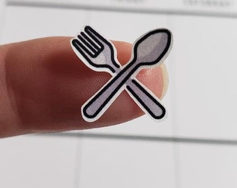 MINI Happy Fork and Spoon Tracker Reminder Stickers Erin Condren Life ...