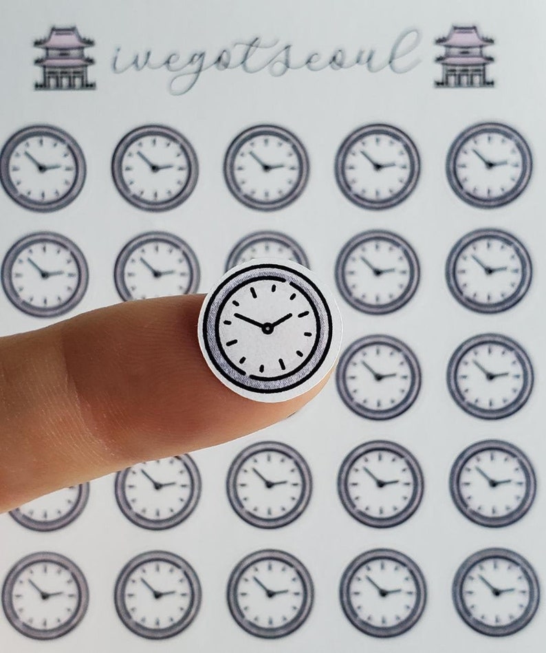 Planner Sticker Clock Reminder Sticker Time Clock Sticker - Etsy