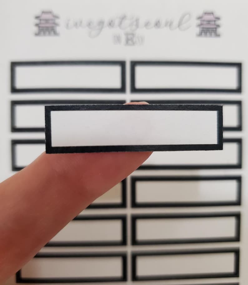 Planner Sticker Blank Rectangle Black | Etsy