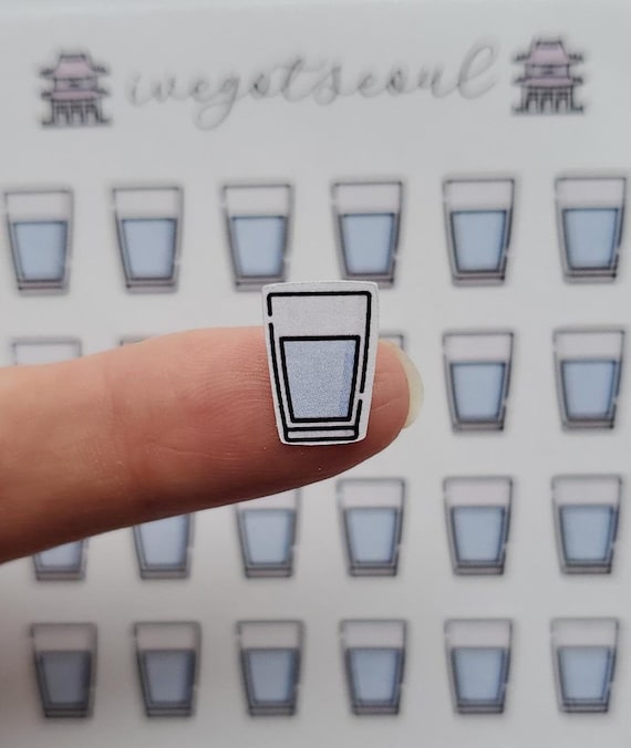 Planner Sticker Glass of Water | Etsy