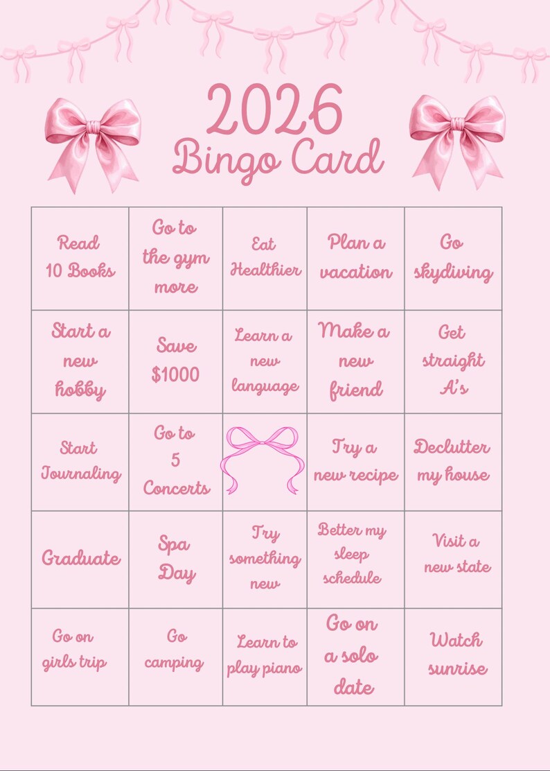2026 Bingo Vision Board! - Etsy