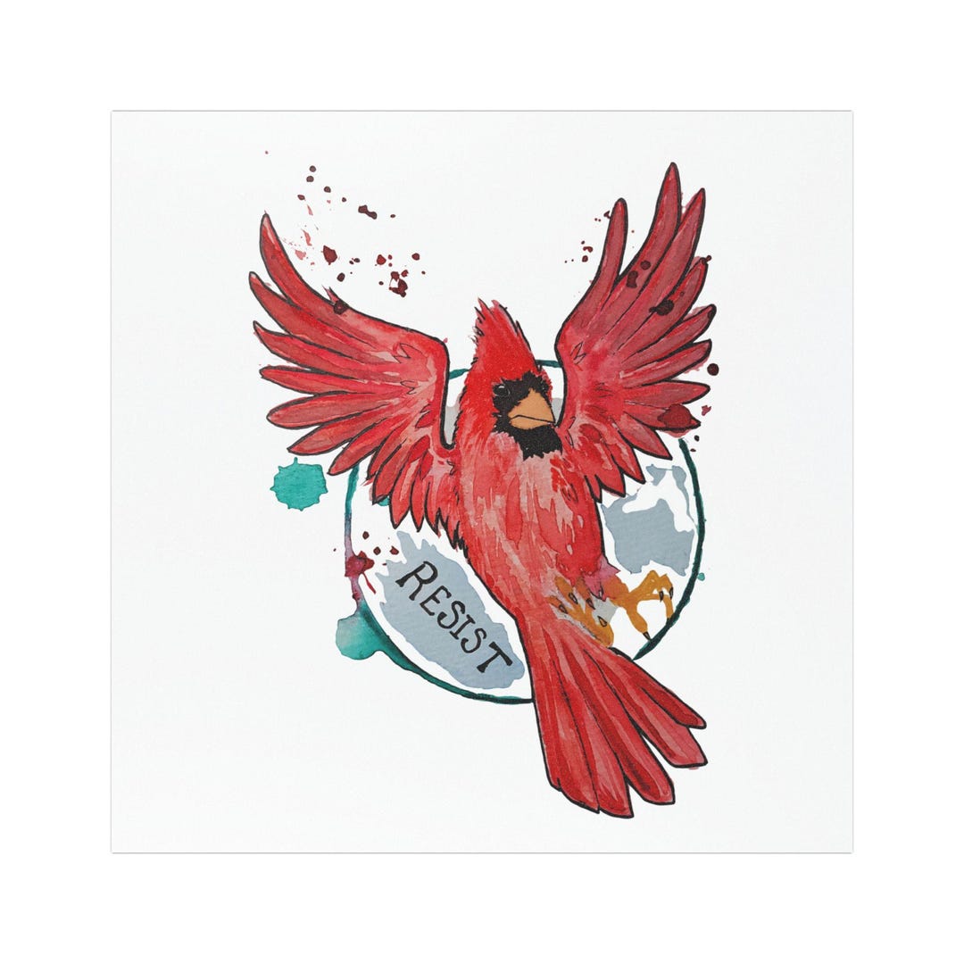 Red Cardinal RESIST Car Magnet - Etsy
