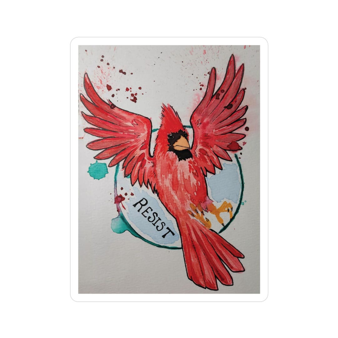 Cardinal RESIST Sticker | Kiss-cut Vinyl Decal - Etsy