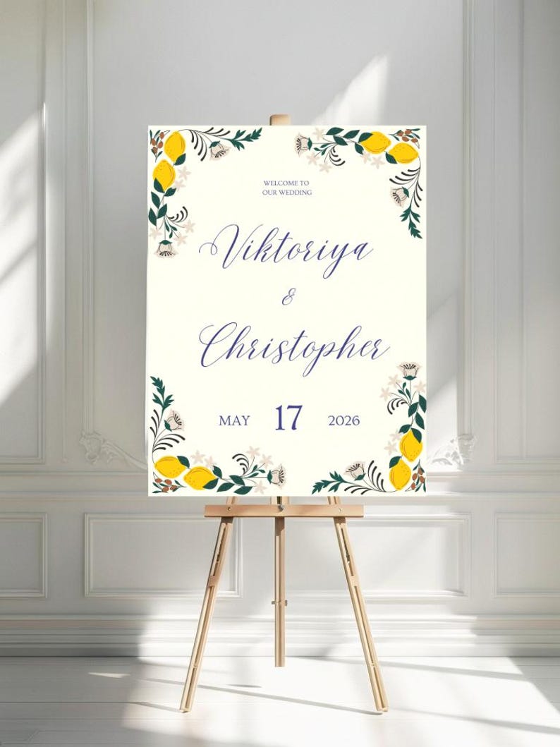 Lemon Welcome Sign, Digital Download, Editable Template - Etsy