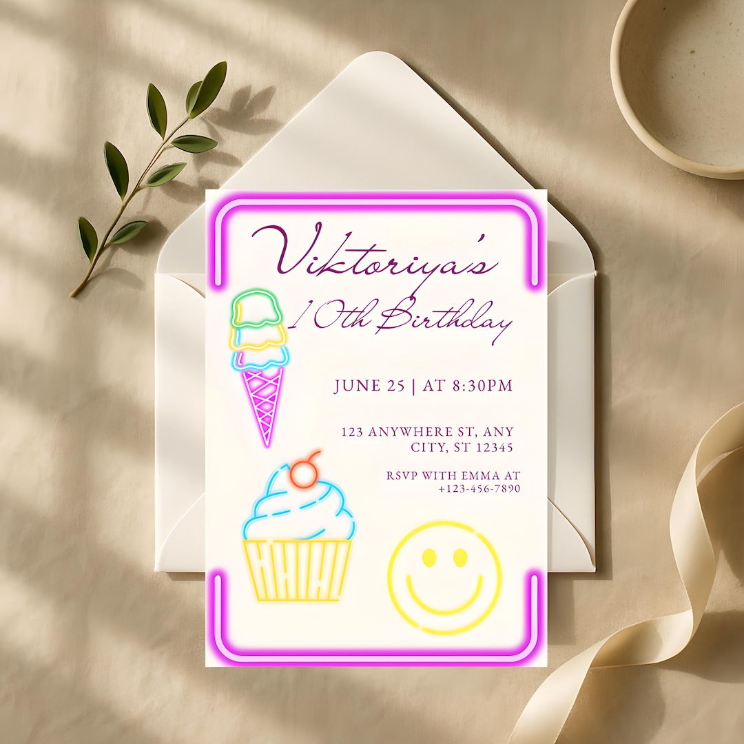 Party Invitation: Canva Editable Template (digital Download) - Etsy