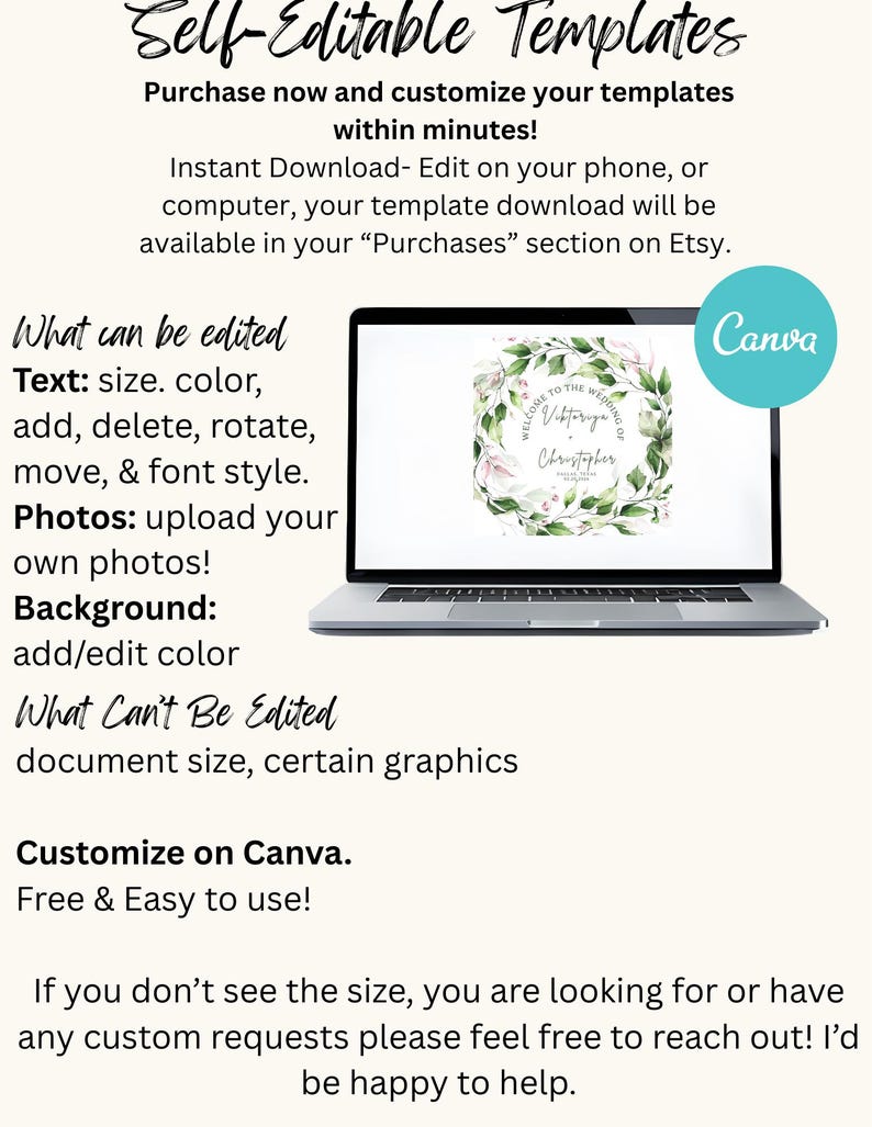 Sage Green Wedding Sign, Digital Download, Editable Template - Etsy