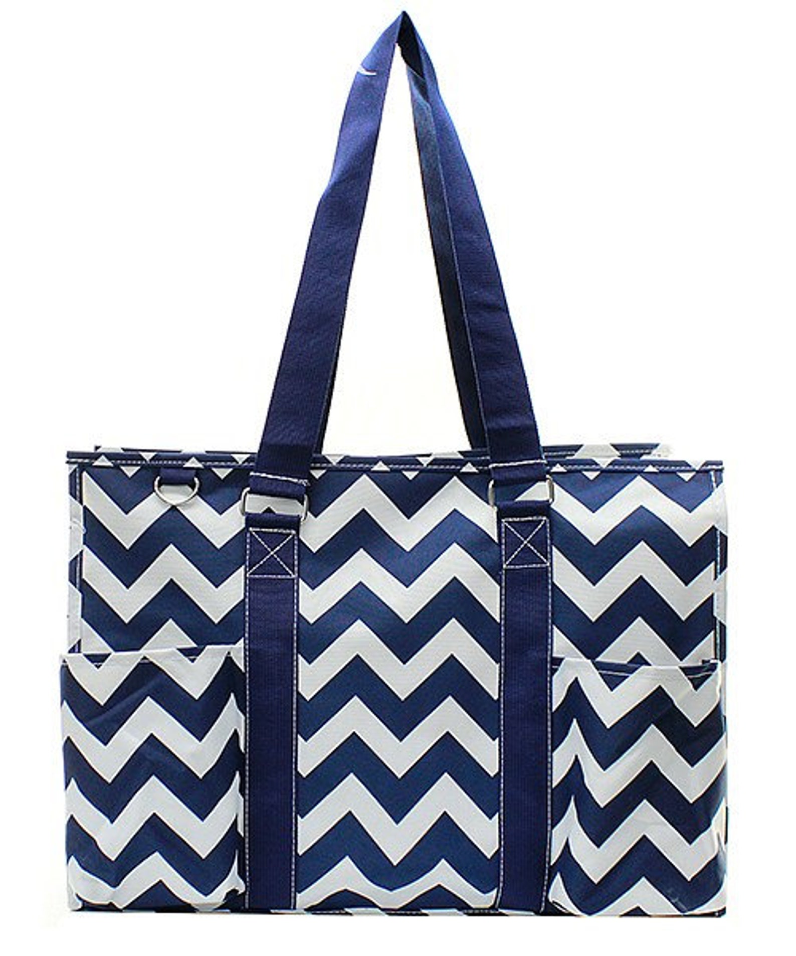 Personalized Utility Tote Chevron Print Monogrammed Tote - Etsy