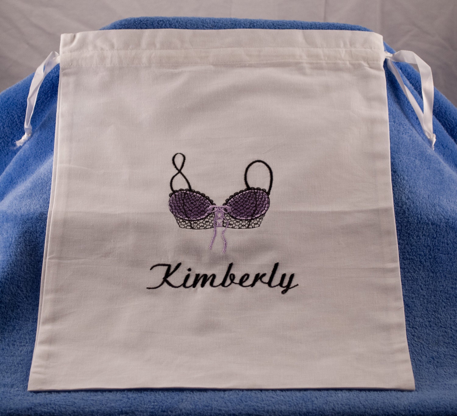 Monogrammed Lingerie Bag - Personalized Shoe Bag or Bathing Suit Bag ...