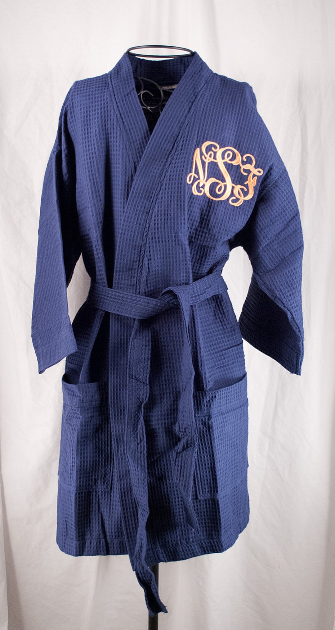 Bridesmaid Robe, Monogrammed Robe, Personalized Spa Robe - Waffle Weave ...